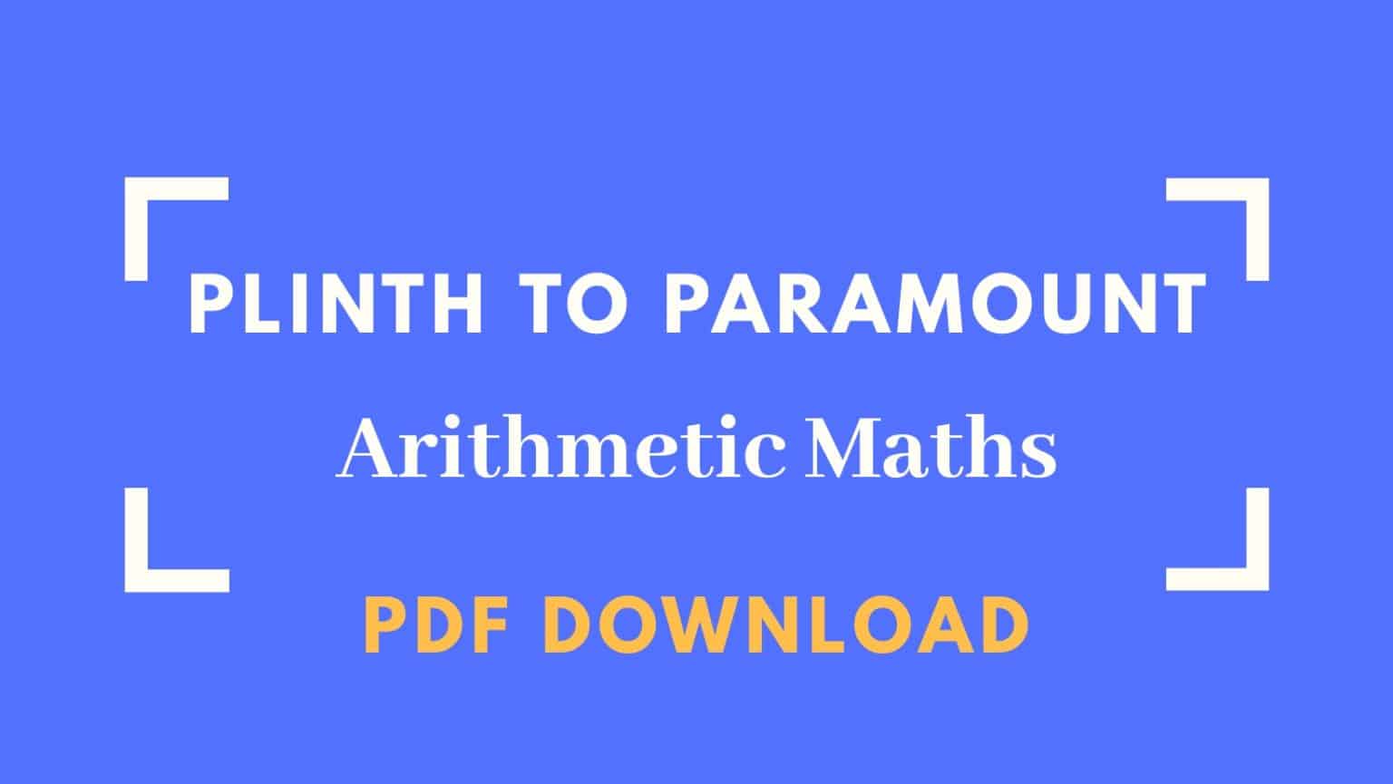 Paramount Arithmetic Maths Book Pdf Download For Free